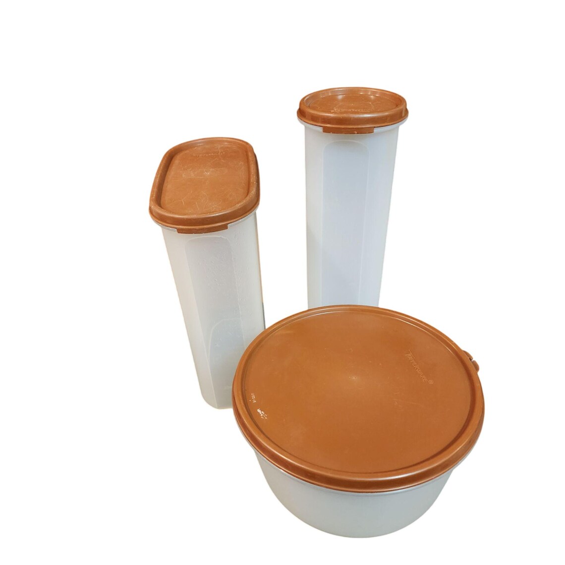 Tupperware Modular Mates Oval 4 Round 5 and Bowl Vintage Brown Seals - Etsy