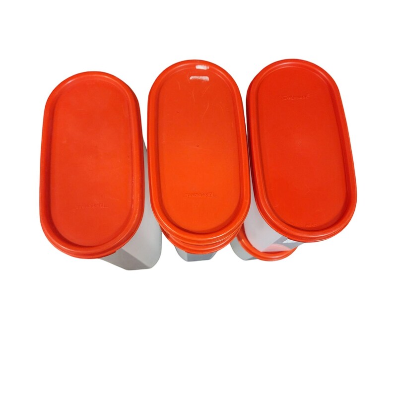 Tupperware Oval Modular Mates Red Seals Sizes 1 Thru 5 - Etsy