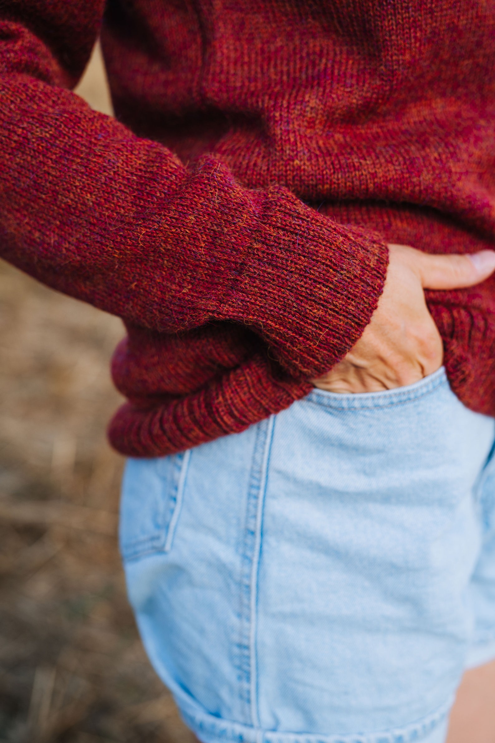 Violet Cardigan - Red Alpaca Wool Cardigan - Alpaca Wool Sweater ...