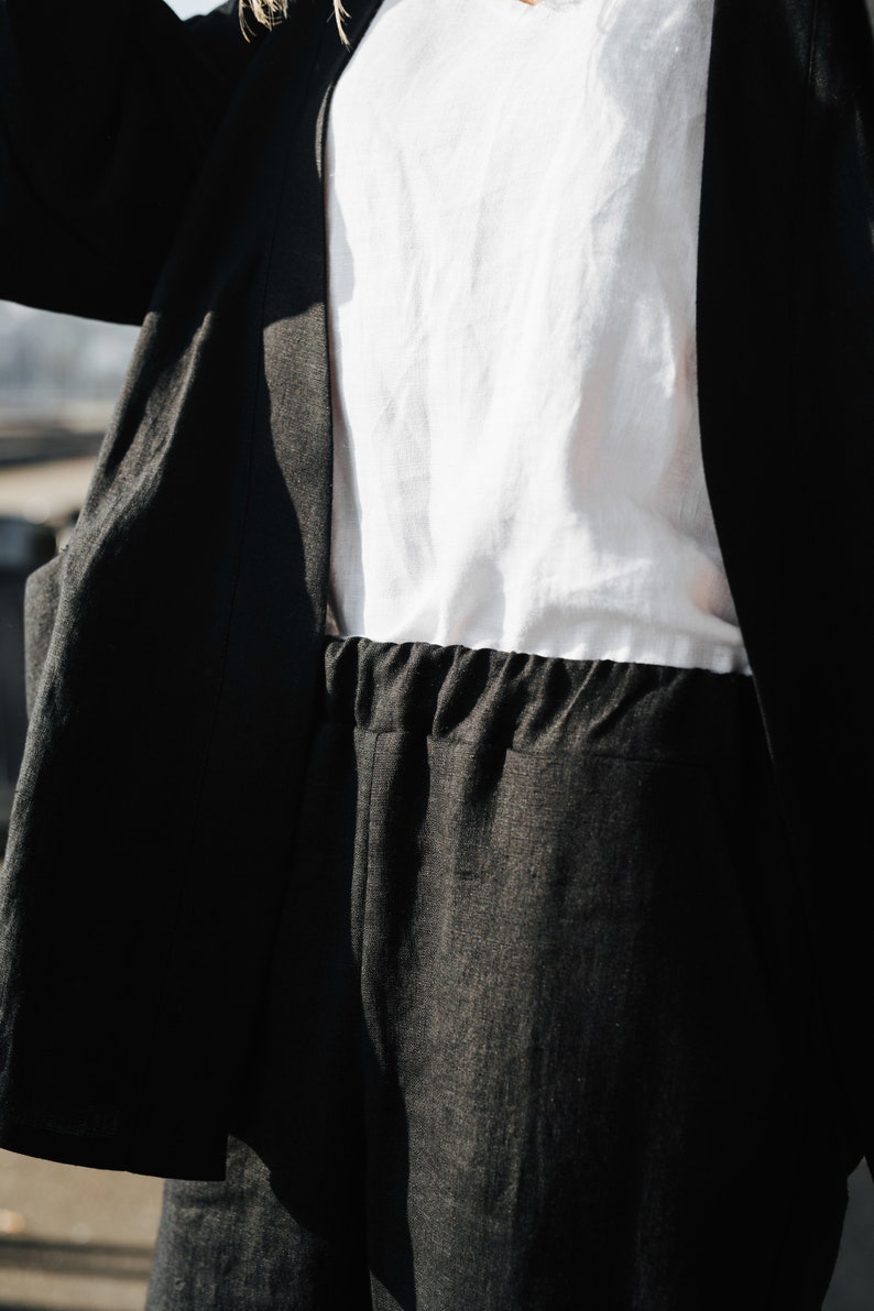 Houston Pants, Linen Pants, Wide Linen Trousers, Loose Fit Linen Pants ...