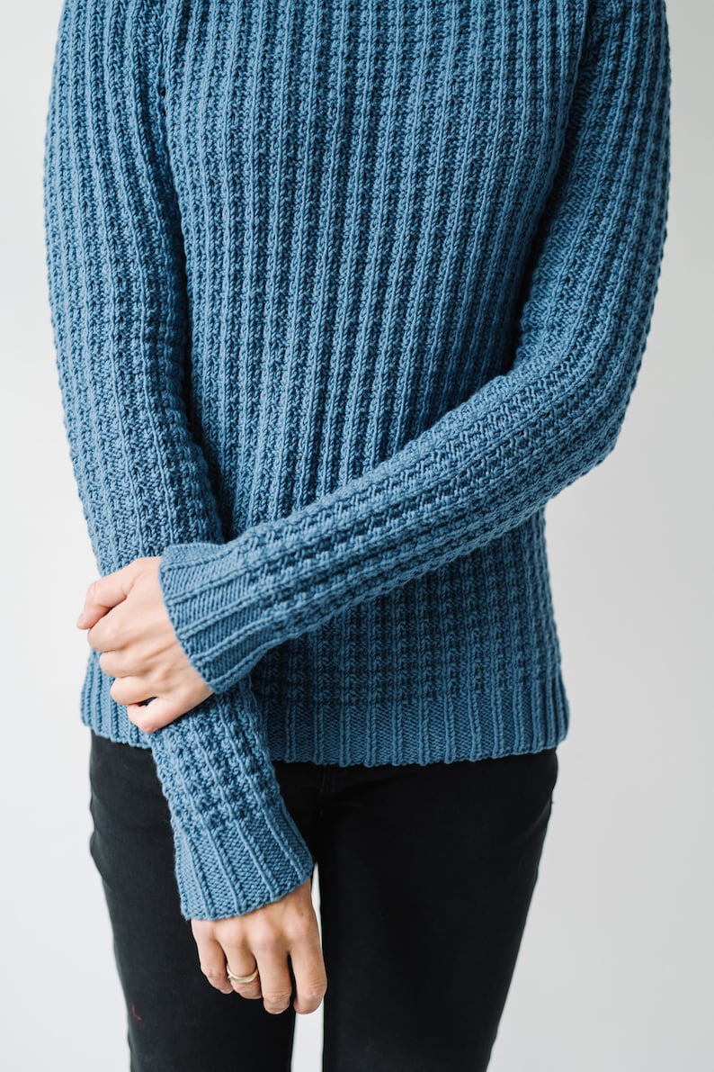 Lora Pullover Merino Wool Sweater Blue Pullover Hand - Etsy