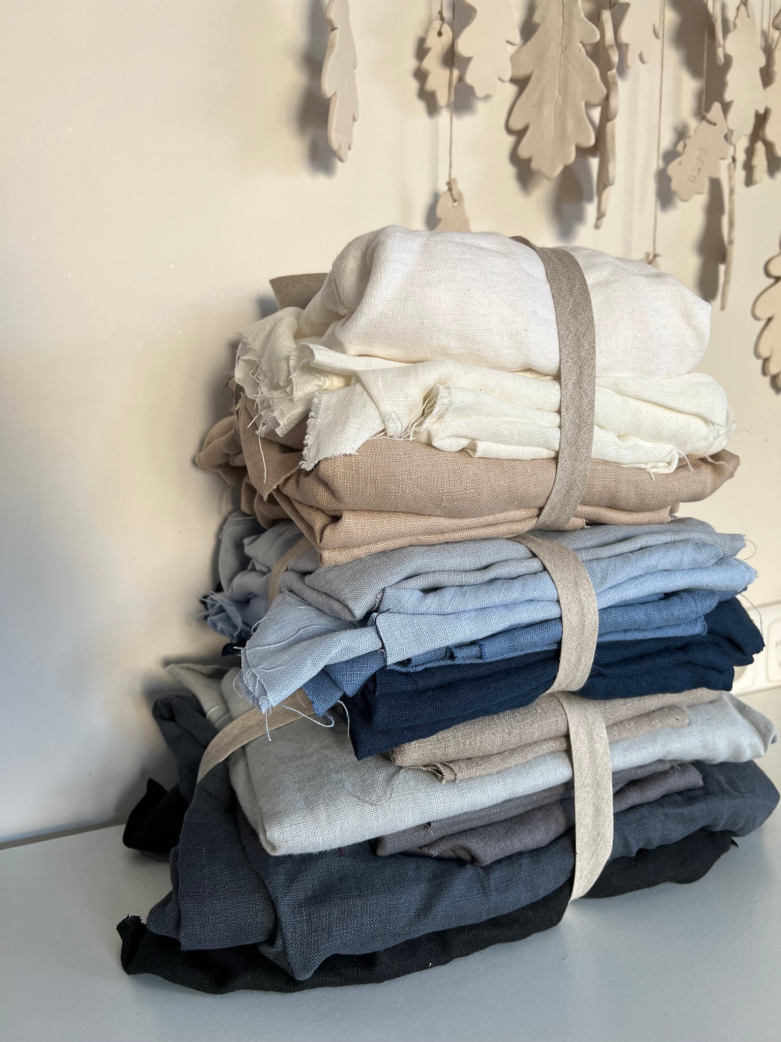 Linen Leftovers, Quilt Linen Fabric, Linen Supply for Toys, Pile of ...