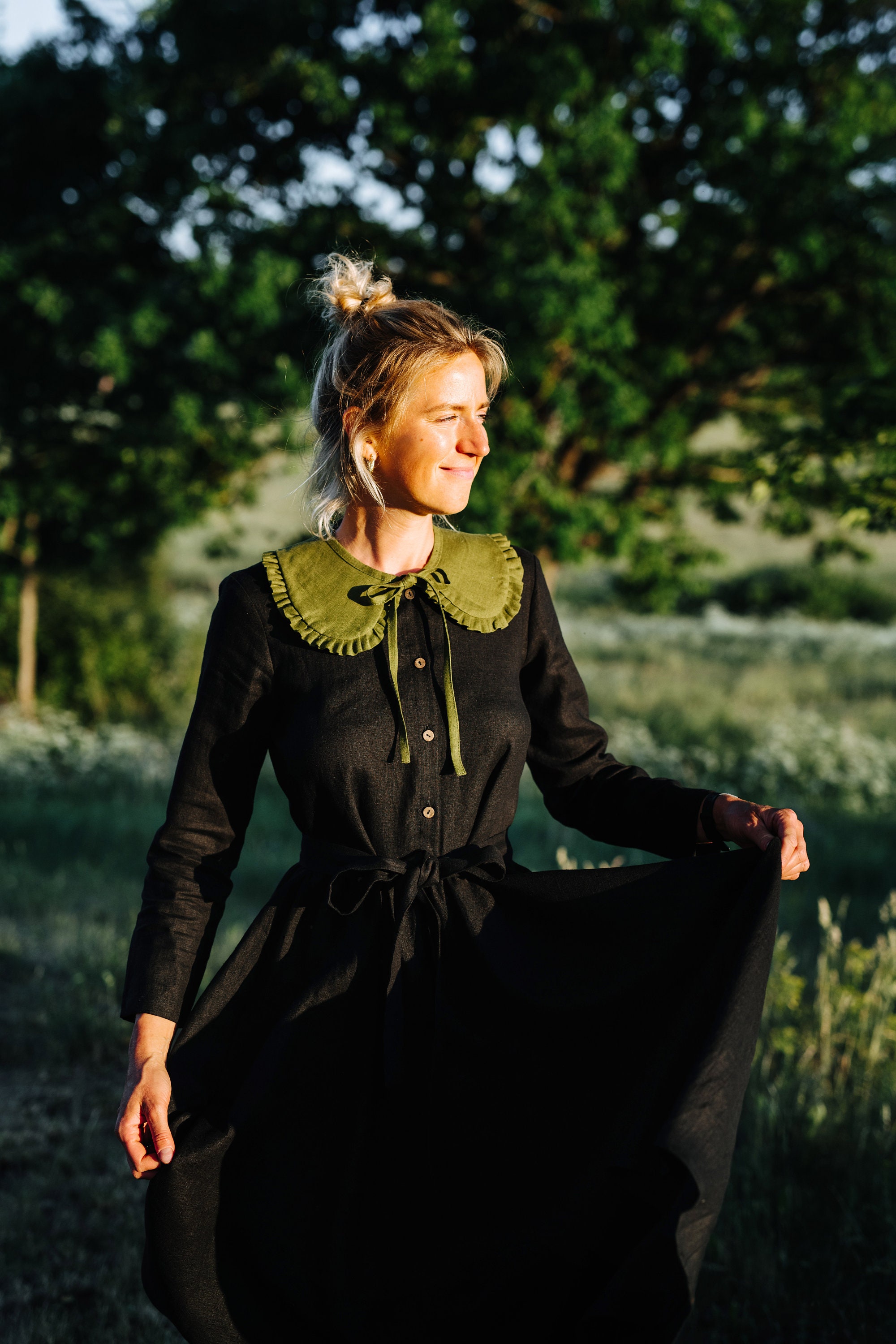 Linen Collar, Removable Linen Collar, Linen Collar for Dresses and Tops ...