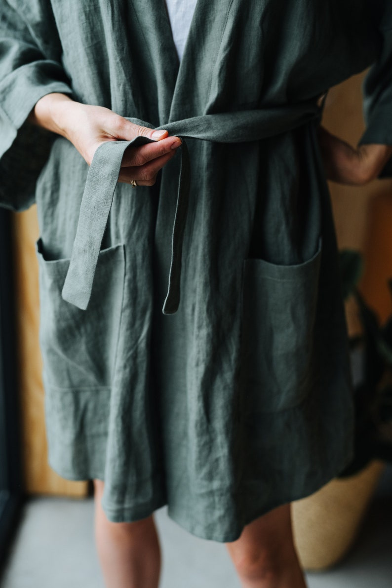 Doha Kimono Linen Kimono Long Linen Kimono Summer Linen | Etsy