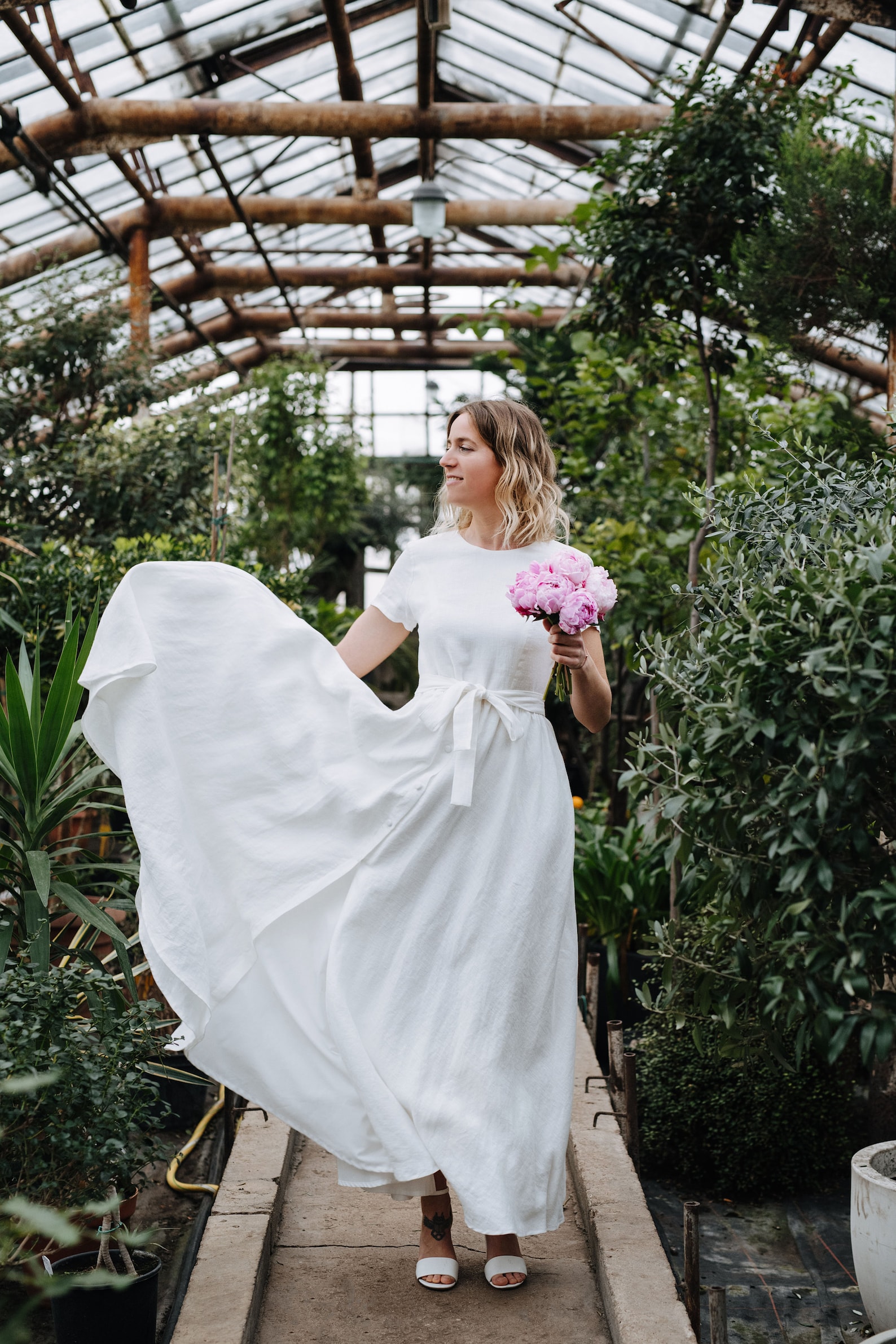 Helena Dress Wedding Linen Dress Bride Linen Dress Boho | Etsy