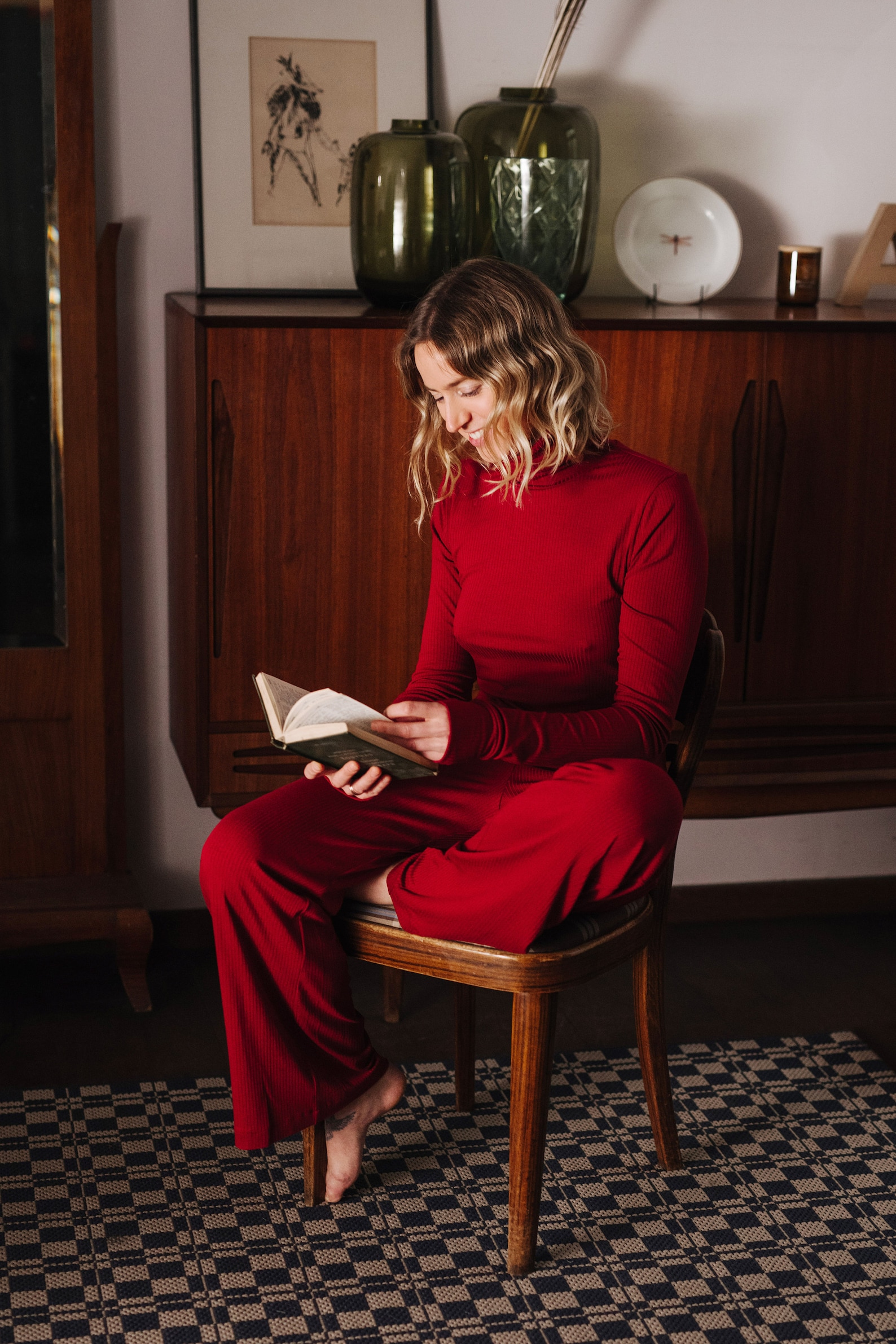 Mora Suit, Lounge Cotton Set, Burgundy Leisure Set, Home Wear, Women ...