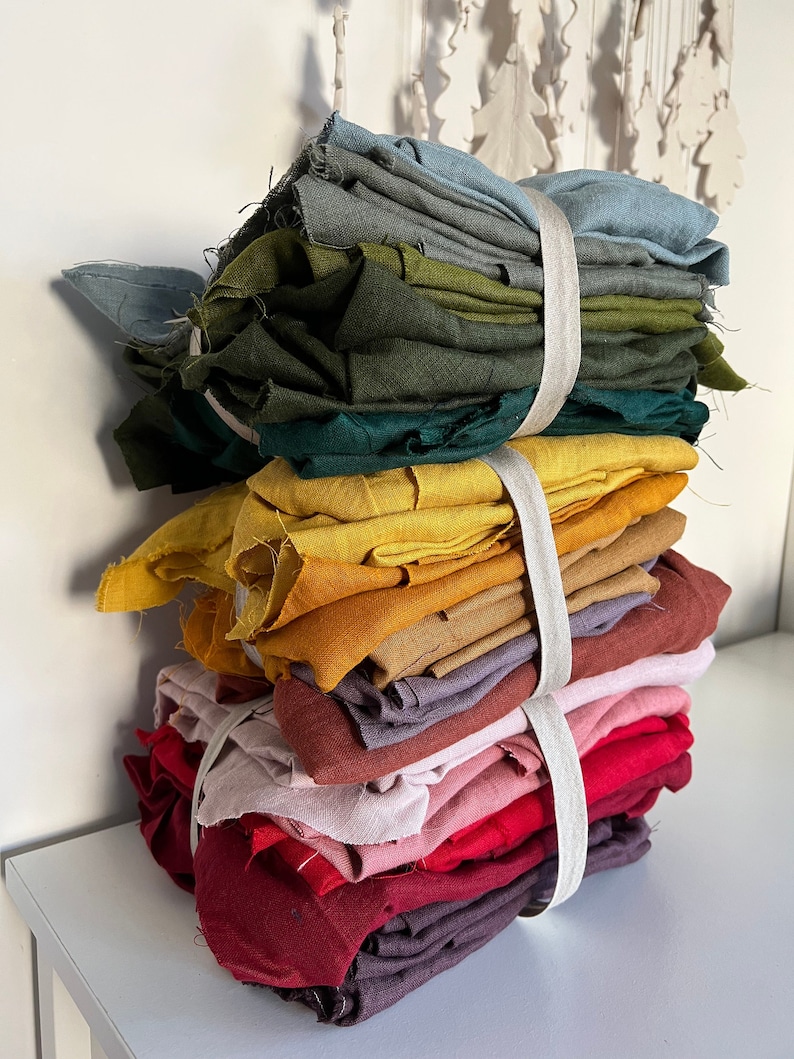 Linen Leftovers, Quilt Linen Fabric, Linen Supply for Toys, Pile of ...