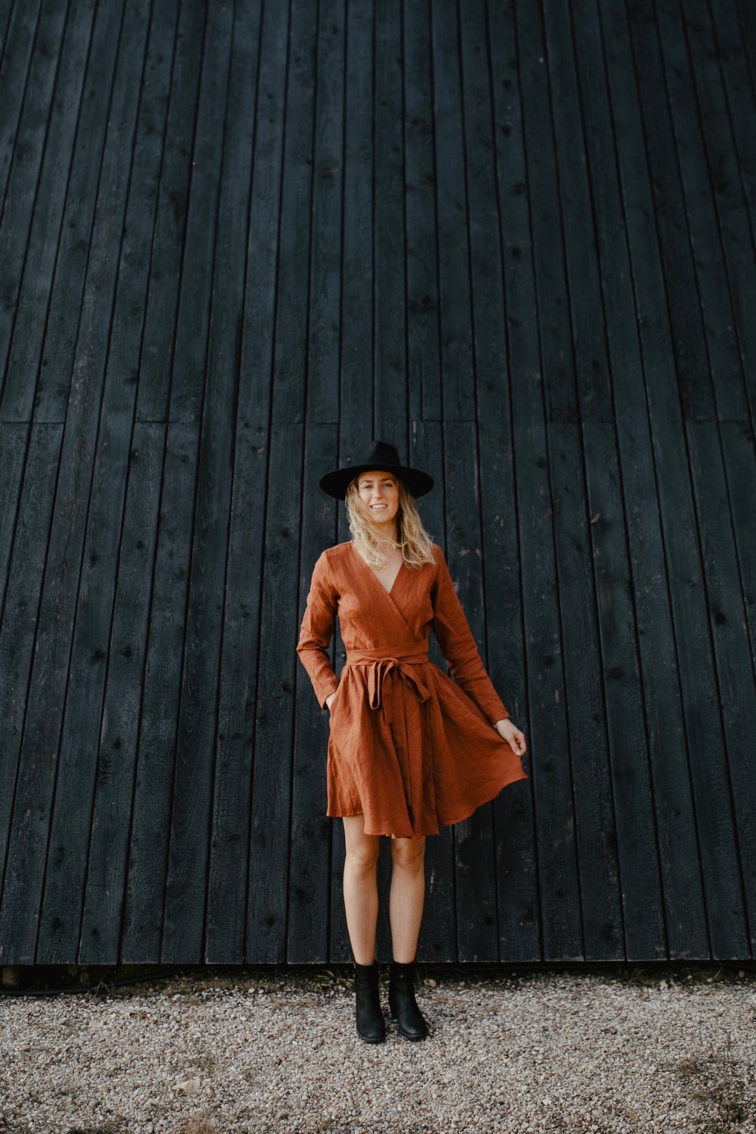 Berlin Dress - Bridesmaids Dress - Wrap Dress - Linen Dress - Wedding ...