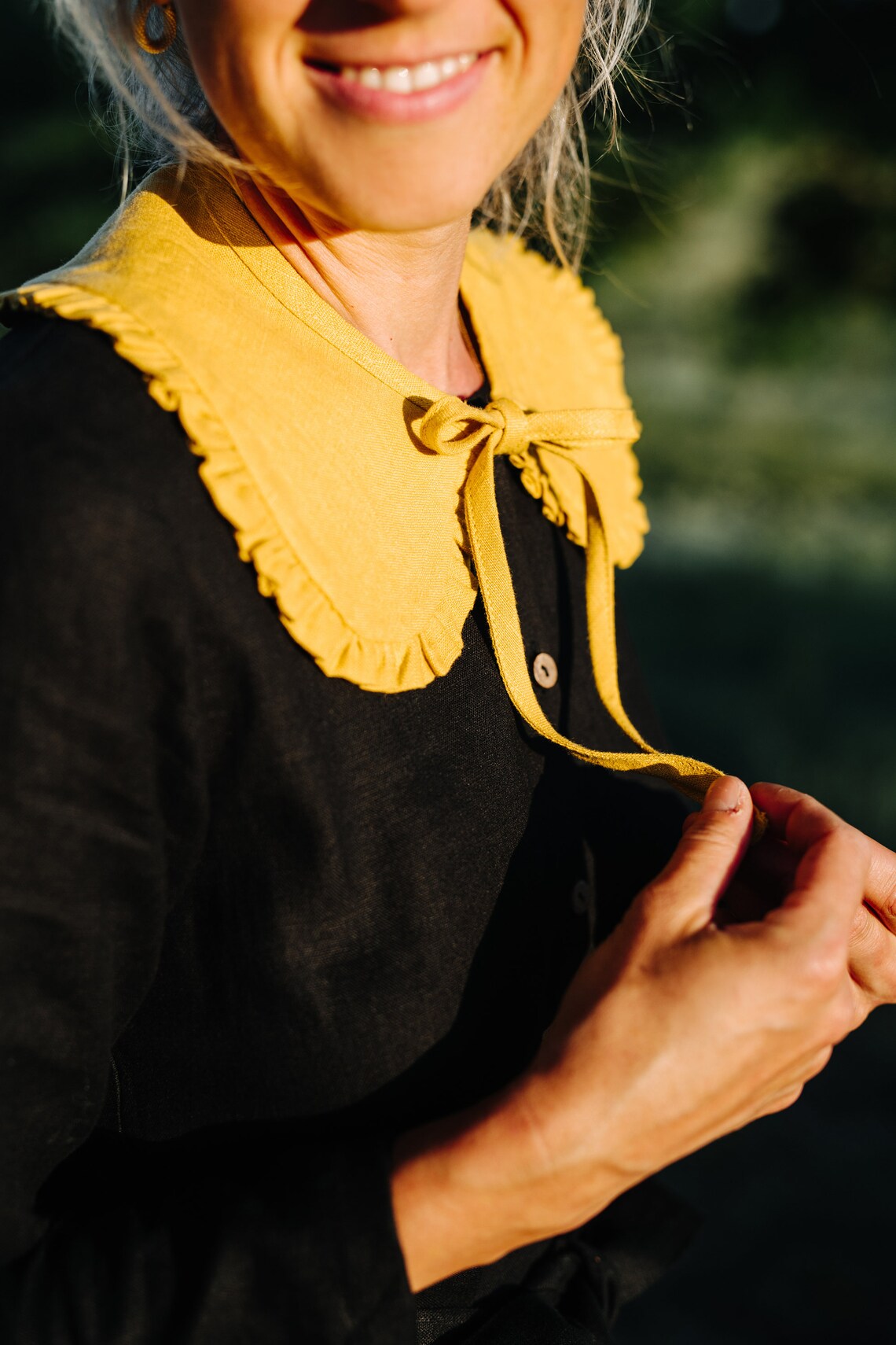 Linen Collar, Removable Linen Collar, Linen Collar for Dresses and Tops ...