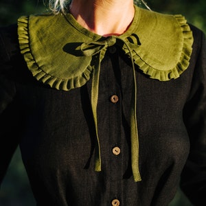Linen Collar, Removable Linen Collar, Linen Collar for Dresses and Tops ...