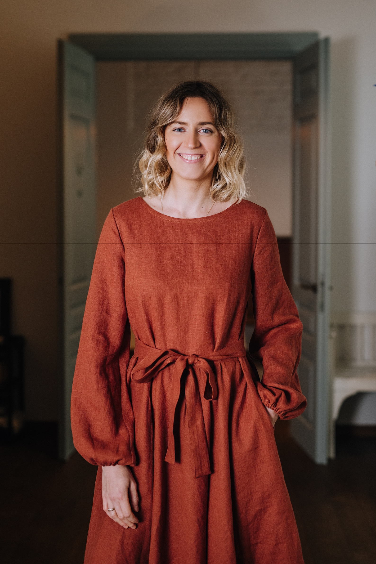 Maui Dress Long Linen Dress Redwood Women Linen Dress Long - Etsy