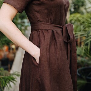 Lisbon Dress, Wrap Linen Dress, Bridesmaids Linen Dress, Boho Linen ...