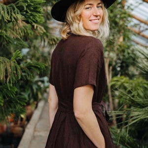 Lisbon Dress, Wrap Linen Dress, Bridesmaids Linen Dress, Boho Linen ...