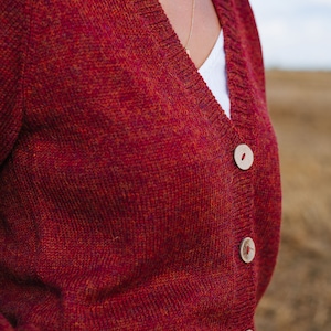 Violet Cardigan - Red Alpaca Wool Cardigan - Alpaca Wool Sweater ...