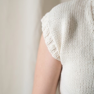 IRIS Vest, Knitted Wool Vest, White Wool Vest, V Neck Sweater, Winter ...
