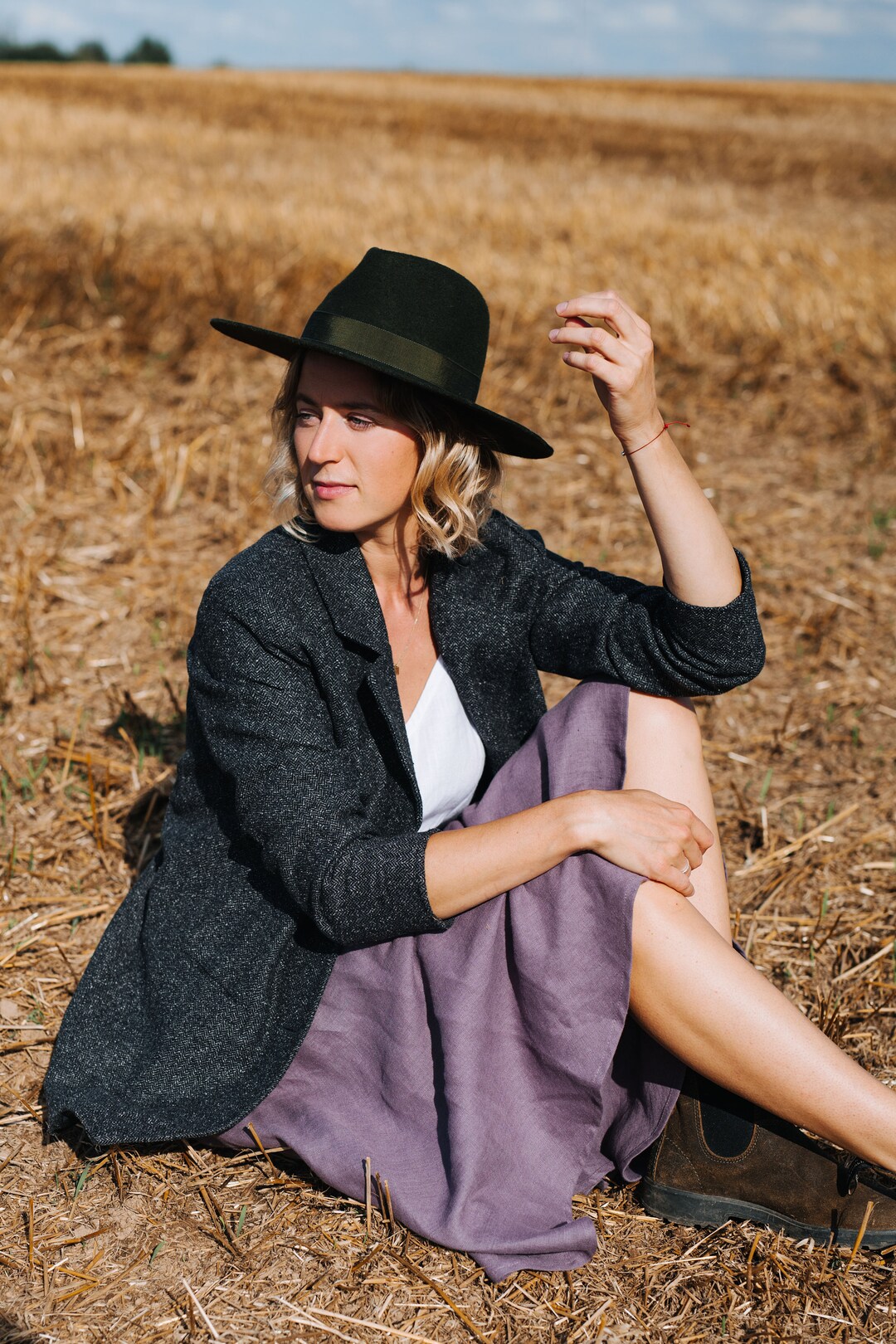 Grey Wool Jacket Winter Wool Blazer Classic Wool Jacket Long Women ...