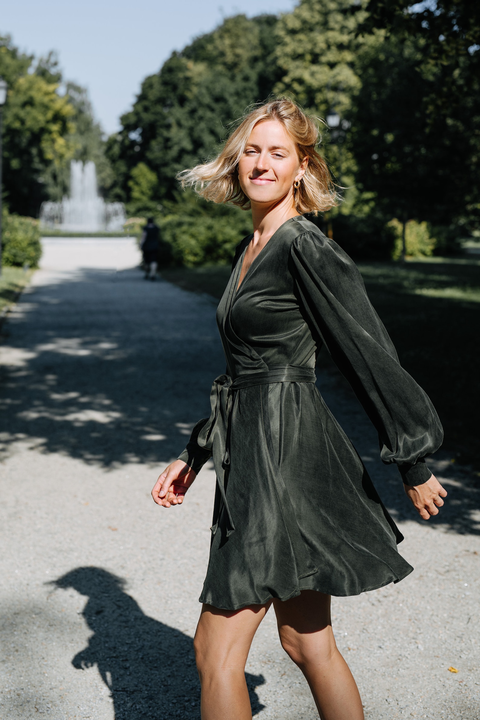 Ula Dress Wrap Women Cupro Dress Green Cupro Dress - Etsy