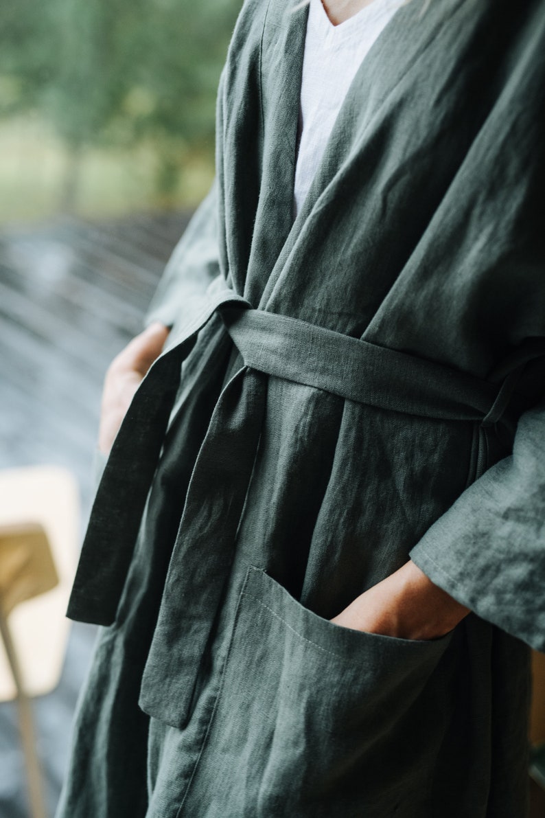 Doha Kimono Linen Kimono Long Linen Kimono Summer Linen | Etsy