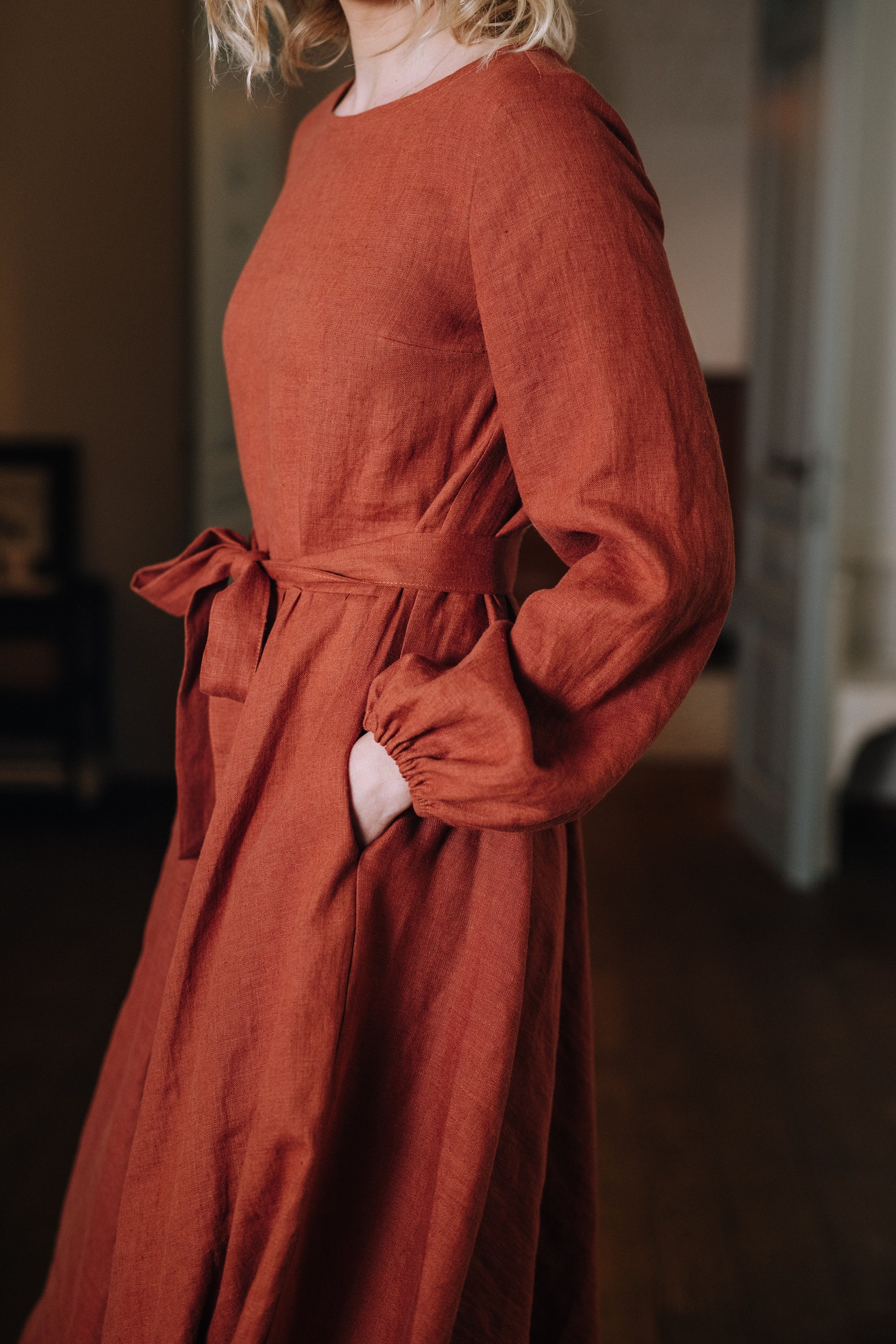 Maui Dress Long Linen Dress Redwood Women Linen Dress Long - Etsy