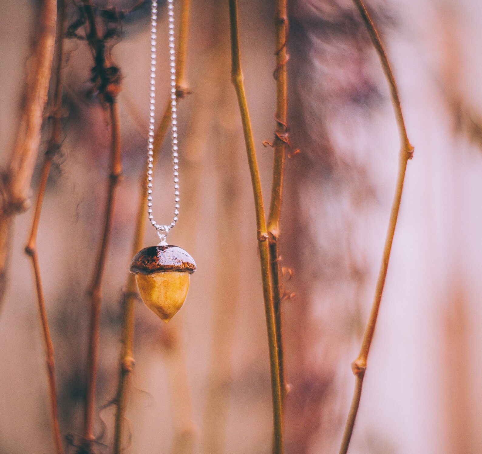 Acorn Pendant - Ceramic Pendant - Ceramic Necklace - Acorn Necklace ...