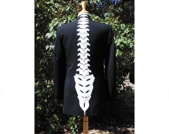 Men Hand Painted Spinal Column With Bat Wings Tuxedo Suit | Etsy