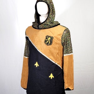 Gold and Black Knight Medial Costume With Tunic and Snood by Dressup ...
