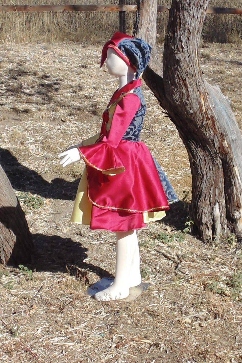 Girls 6-8 4 Piece Court Jester Costume Complete With Tri-point | Etsy