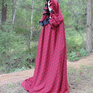 Adult Full Length Cape in Vampire Black and Red Stretch Lace and Black ...