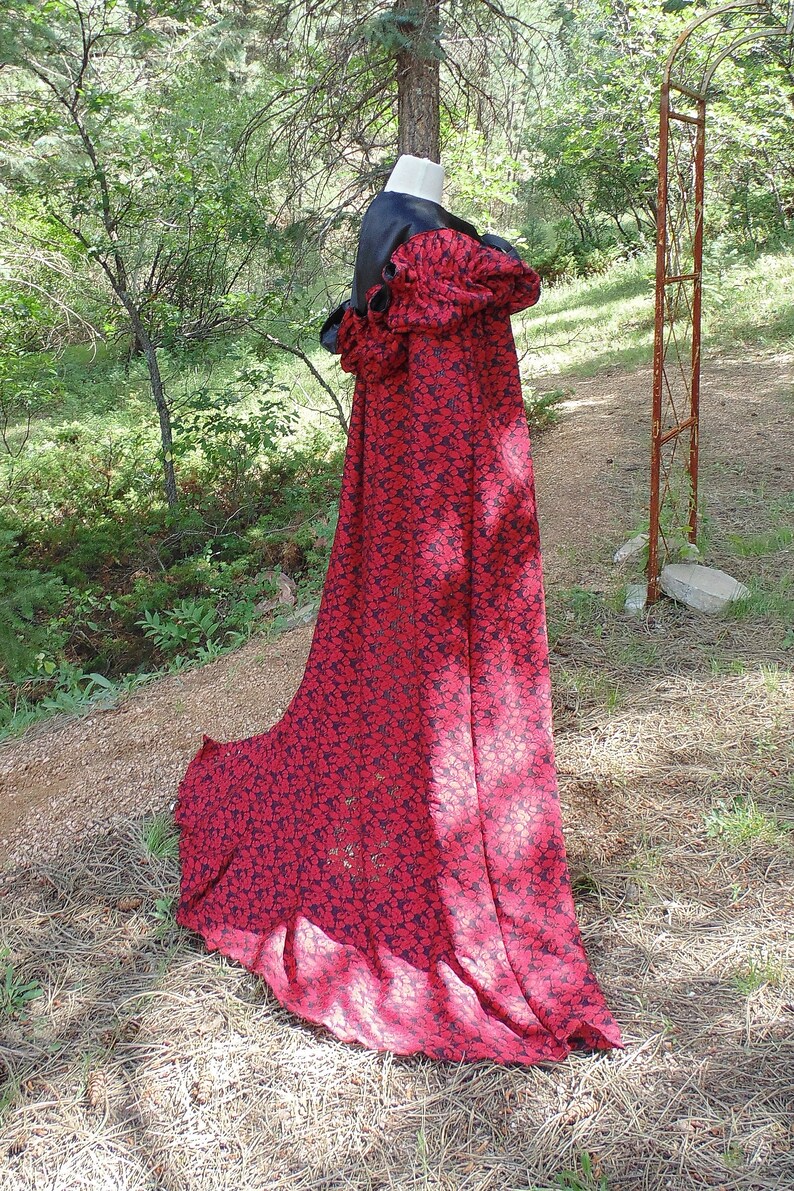 Adult full length Cape in Vampire Black and Red Stretch Lace | Etsy