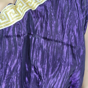 Greek Toga Dress in Deep Purple With Greek Key and Ribbon Belt - Etsy