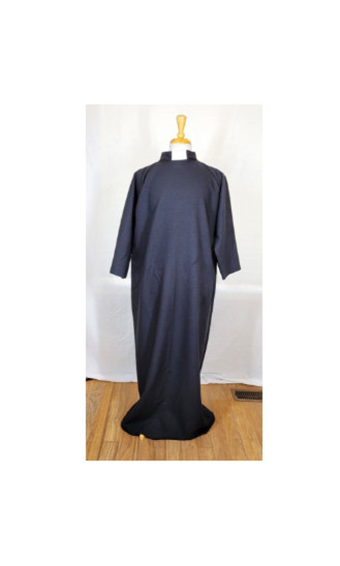 M- L Plain Black Polyester Robe With Sleeves Priest - Etsy