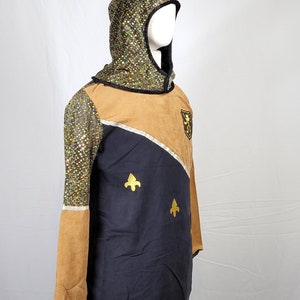 Gold and Black Knight Medial Costume With Tunic and Snood by Dressup ...