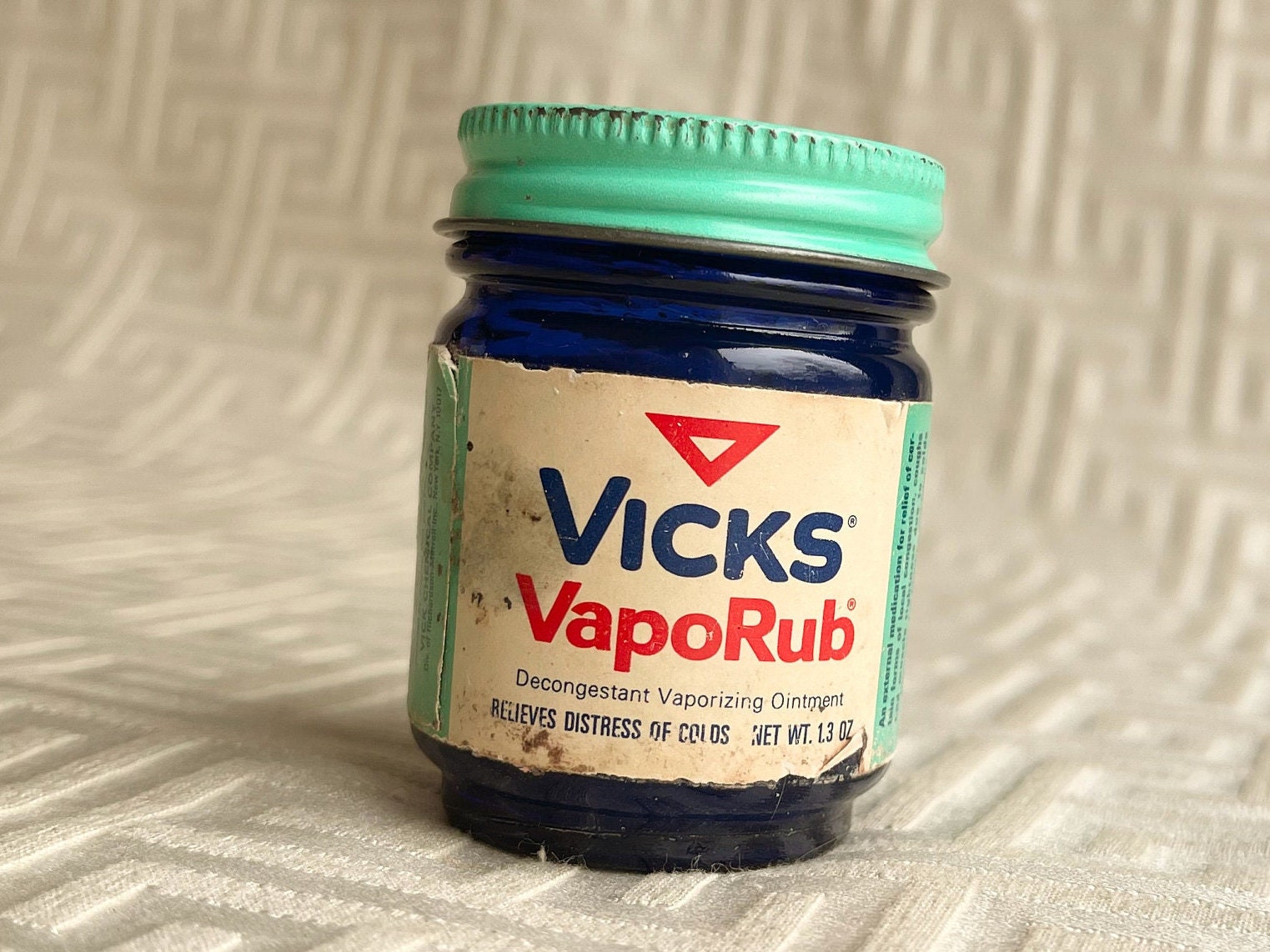 Just discovered this half-full tub of Vicks in my Mum's medicine box ...