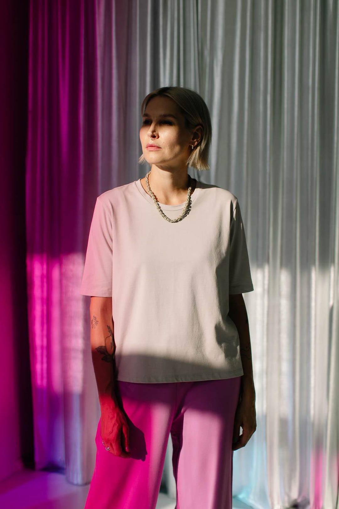 Simple Minimalistic Modern Light Gray Cotton Slim T-shirt KIDDO - Etsy