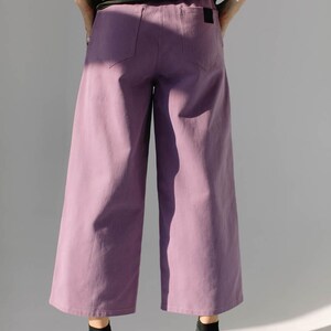 Violet Cotton Wide Jeans Flared Trousers KELSO - Etsy