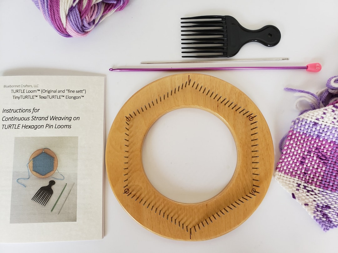 Texaturtle™ Hexagon Pin-loom Kit - 6" R - for Worsted Weight Yarn (gen ...