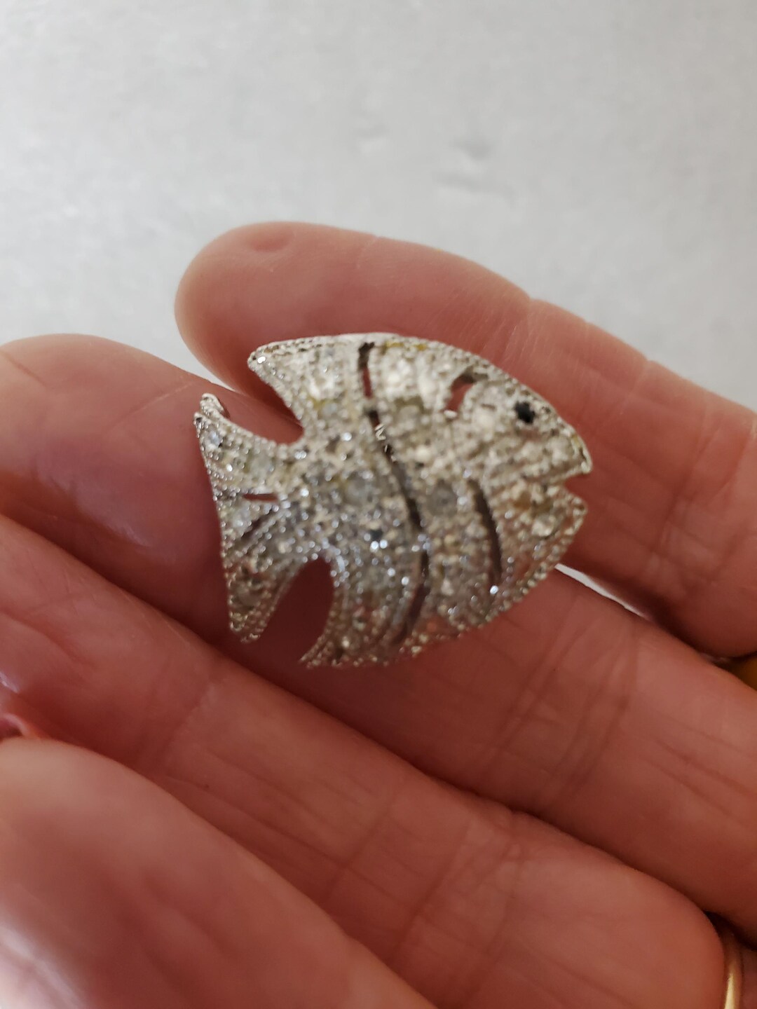 Swarovski Crystal Angel Fish Tac Pin Crafted on Rhodium Plating ...