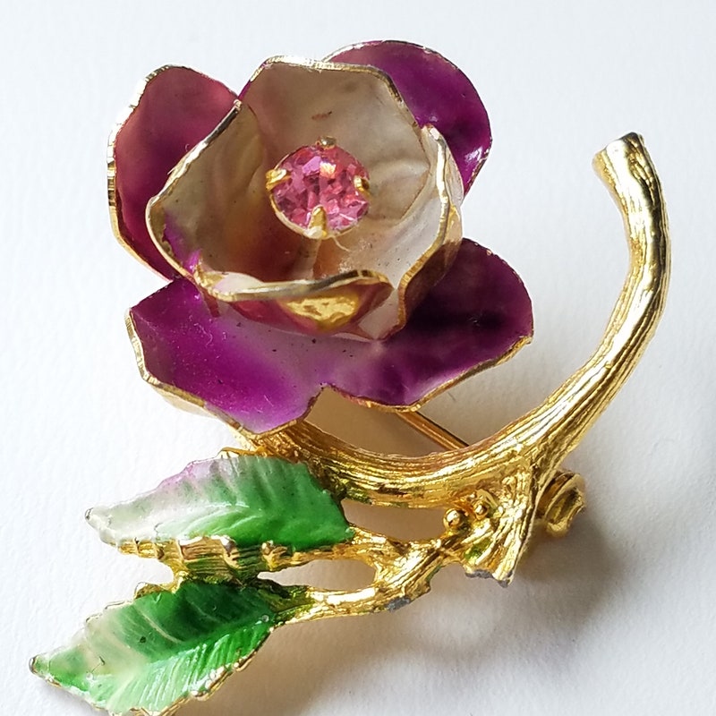 Enamel Rose - Etsy