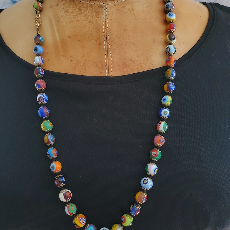 Millefiori Knotted Beads - Etsy