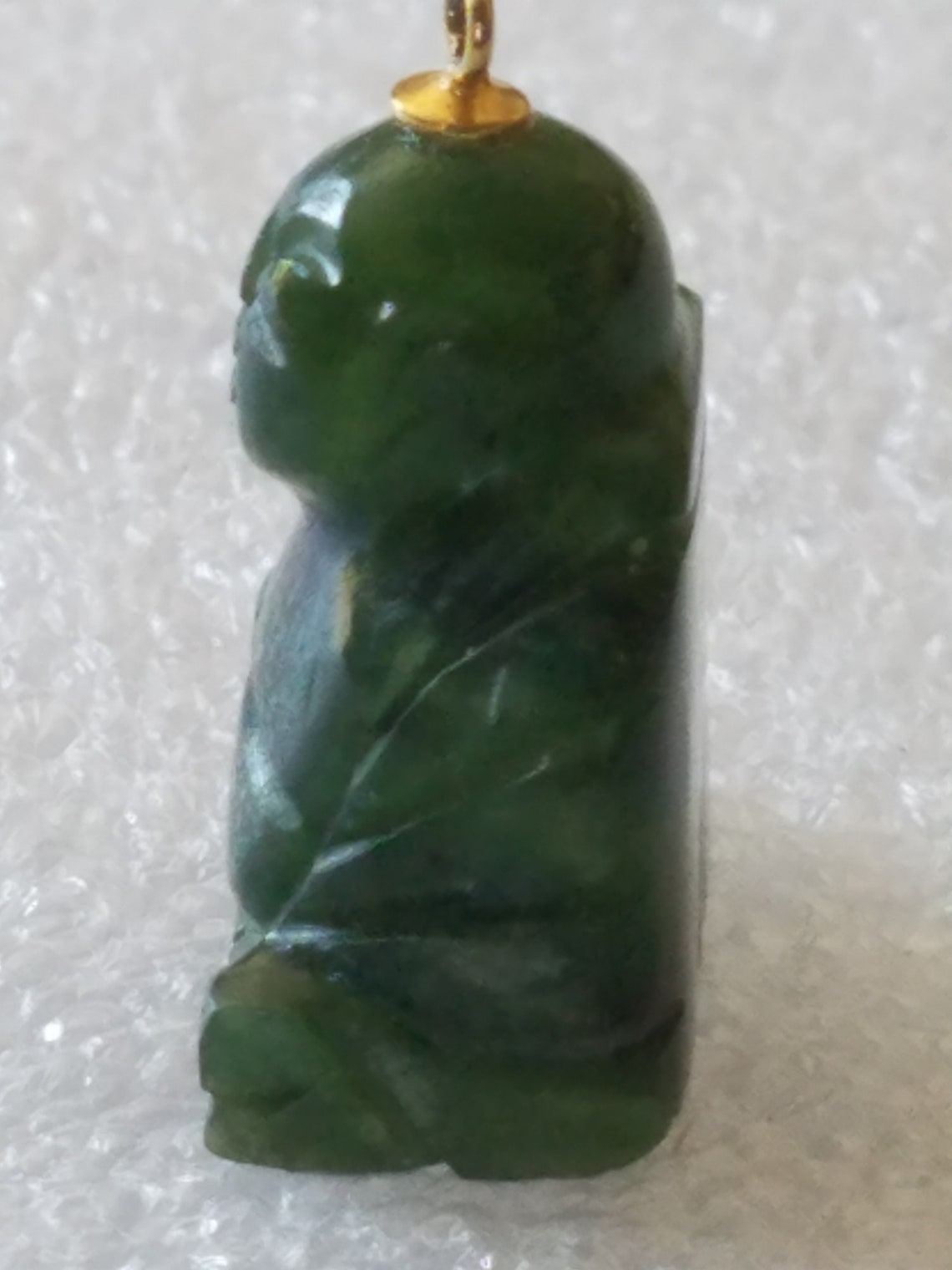 Vintage Carved Green Nephrite Buddha Pendant Estate Sale - Etsy