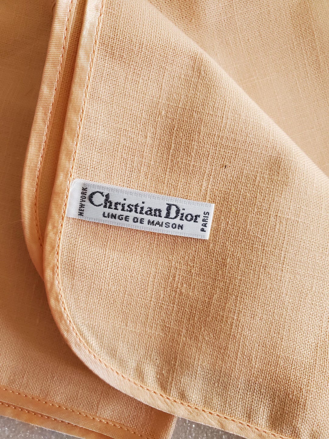 Vintage Peach Christian Dior Napkins: 6 & 4 Bronze Braided Pewter ...