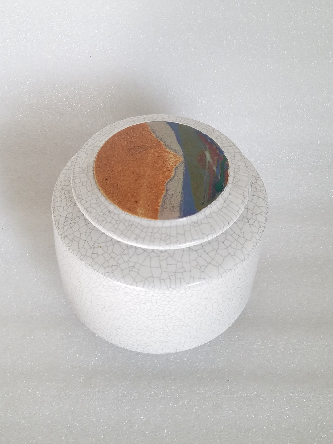 1970s Rob Wiedmaier Studio Pottery: Cylindrical Vase W/ Lid, Chinese ...