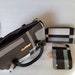 Vintage Black, Grey N White "mei&ge" Wrist Handle Handbag W/matching ...