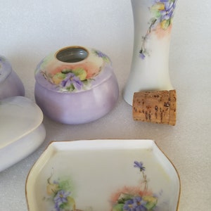 Antique 5-piece Porcelain Vanity Set Made by Rawson & Vighaud Limoges ...