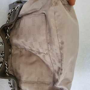 Vintage Michael Kors Dark Taupe Leather Drawstring Messenger Bag With ...