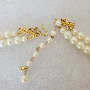 Vintage LCI Double Beaded Beige Pearl Necklace W/ Gold Tone Findings ...