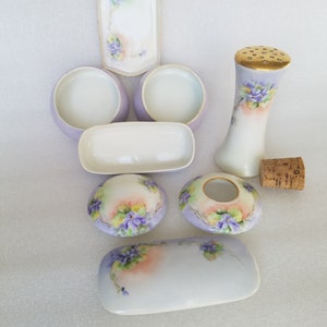 Antique 5-piece Porcelain Vanity Set Made by Rawson & Vighaud Limoges ...