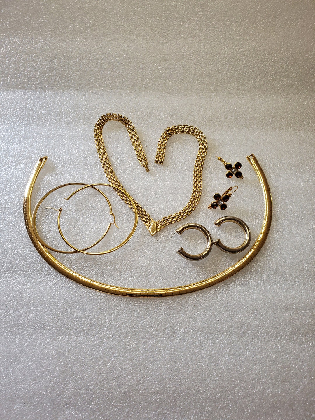 Vintage Gold Tone Jewelry Lot: Mixed 80s-90s Earrings & Necklaces - Etsy