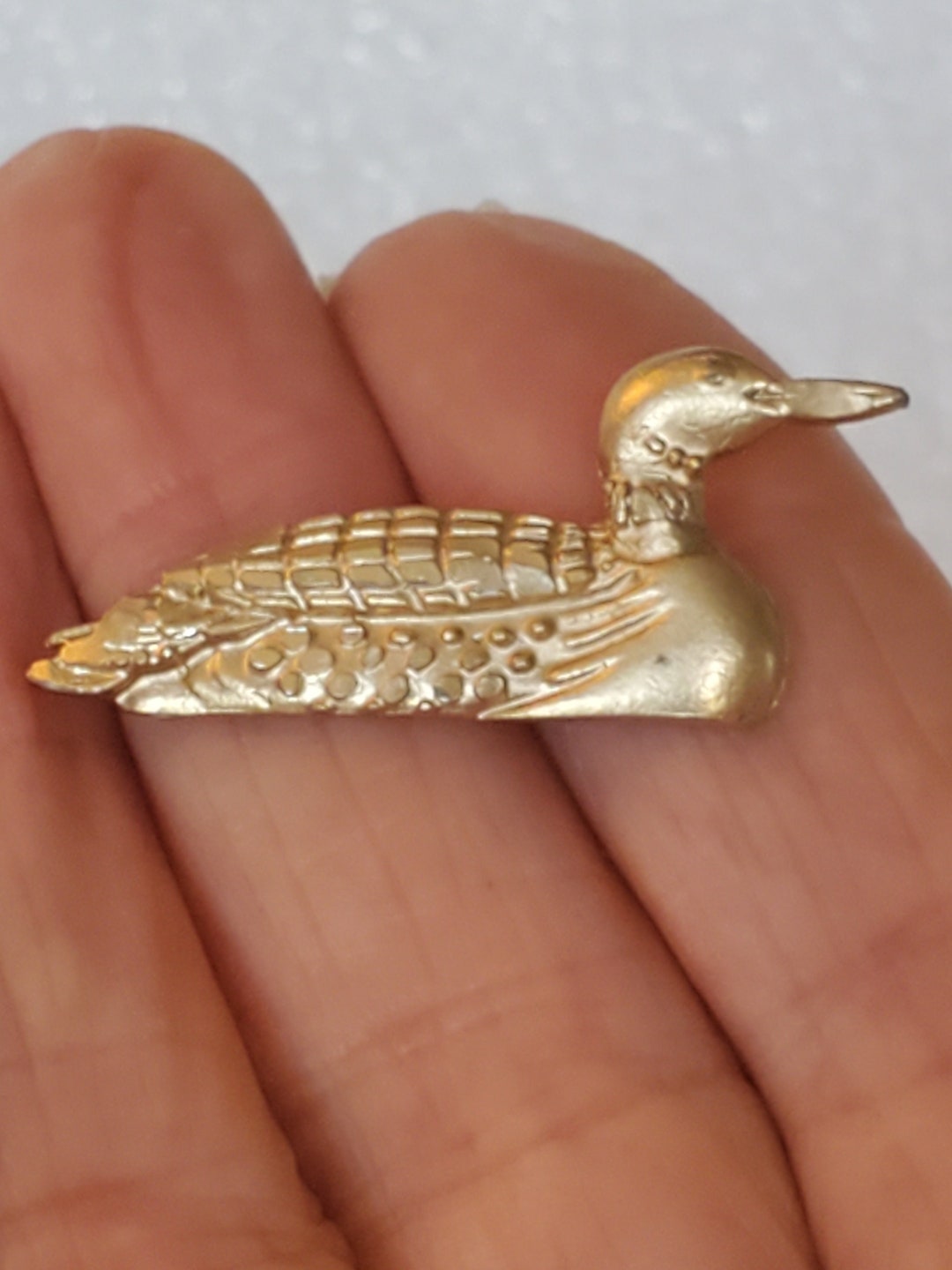 Vintage Brushed Gold & Diamond Cut Duck Tie Tac Great Gift for Dad ...