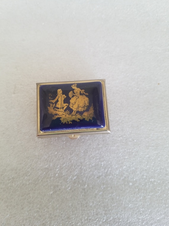 vintage pill box cobalt - Gem